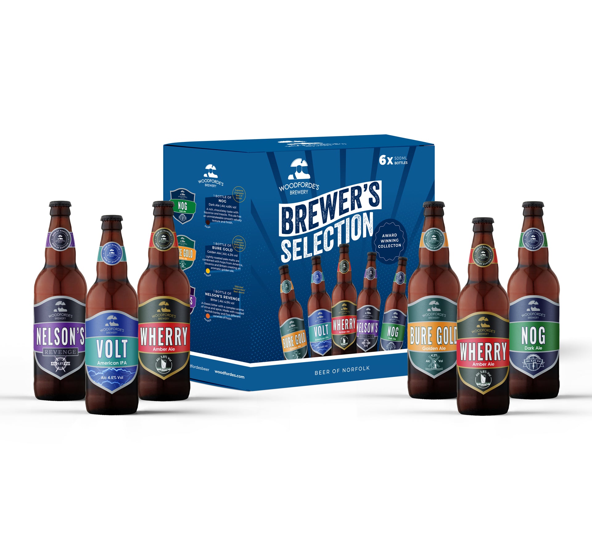 Woodforde's Brewer's Selection - 6 x 500ml Bottled Ales Pack ...