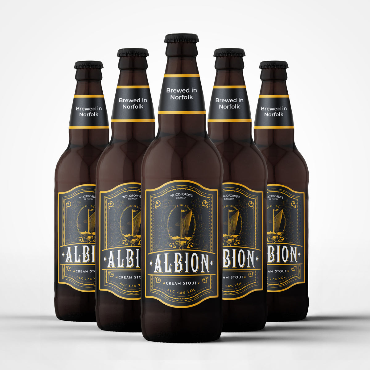 Albion | Cream Stout | 8x500ml Bottle Case | Woodforde's Brewery